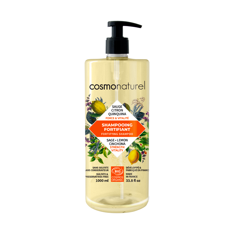 Shampooing Fortifiant BIO Sauge & Citron & Quinquina – Cosmo Naturel